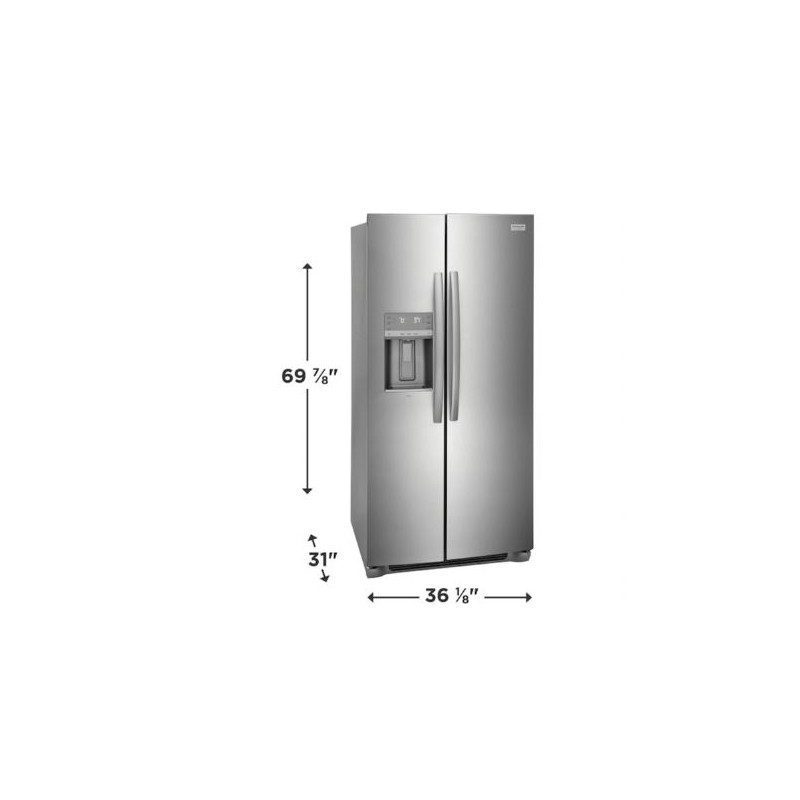 22.2 Cu. Ft. Counter-Depth Side-by-Side Refrigerator Free-Standing ...