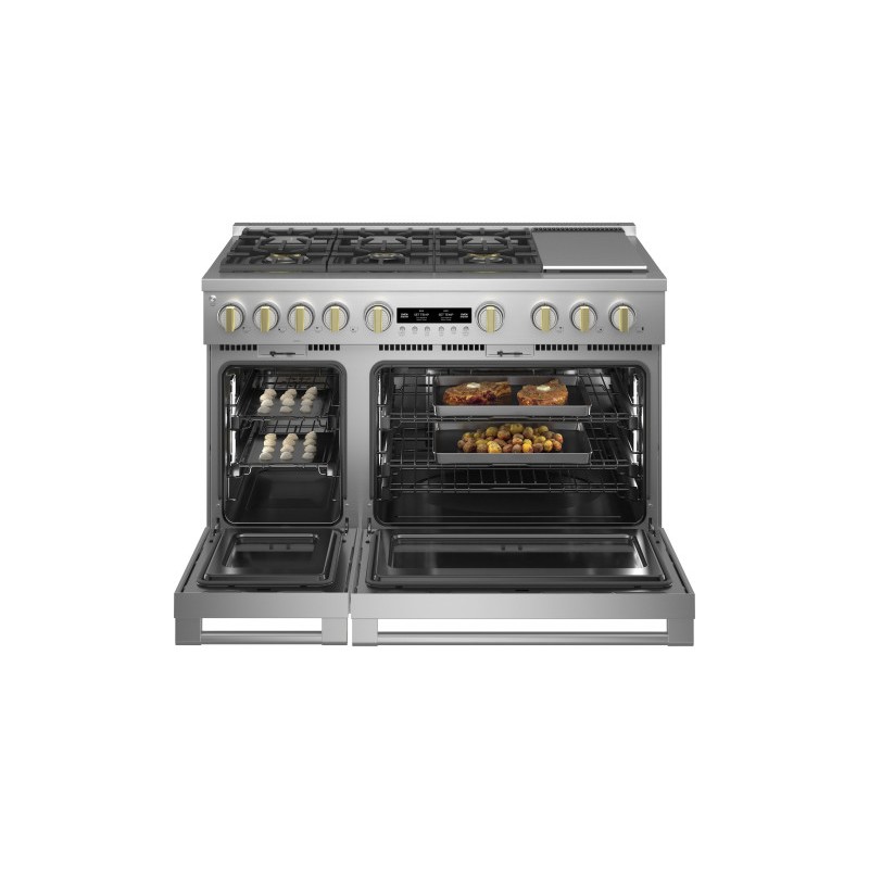 Cocina Ge Monogram Dual Fuel 48" 6Q + Plancha Doble Horno Acero Inoxidable